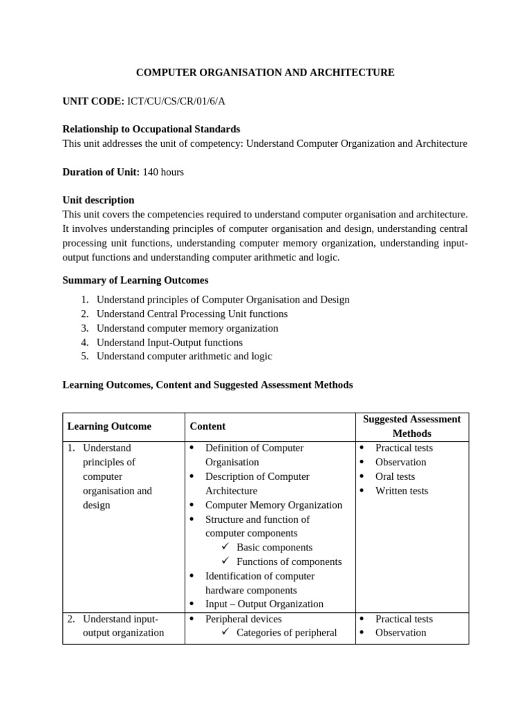 COMPUTER ORGANISATION AND ARCHITECTURE | PDF | Input/Output | Central Processing Unit