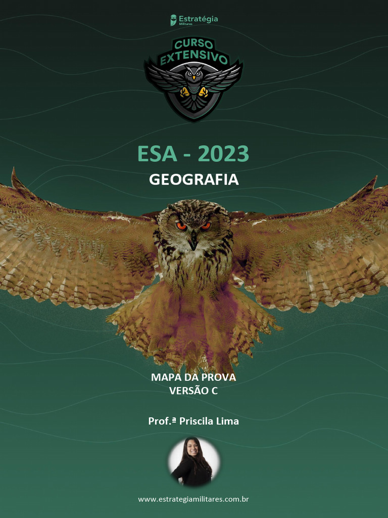 Mapa de Prova - ESA 2023 - Prof Priscila Lima | PDF | Geografia | Terreno