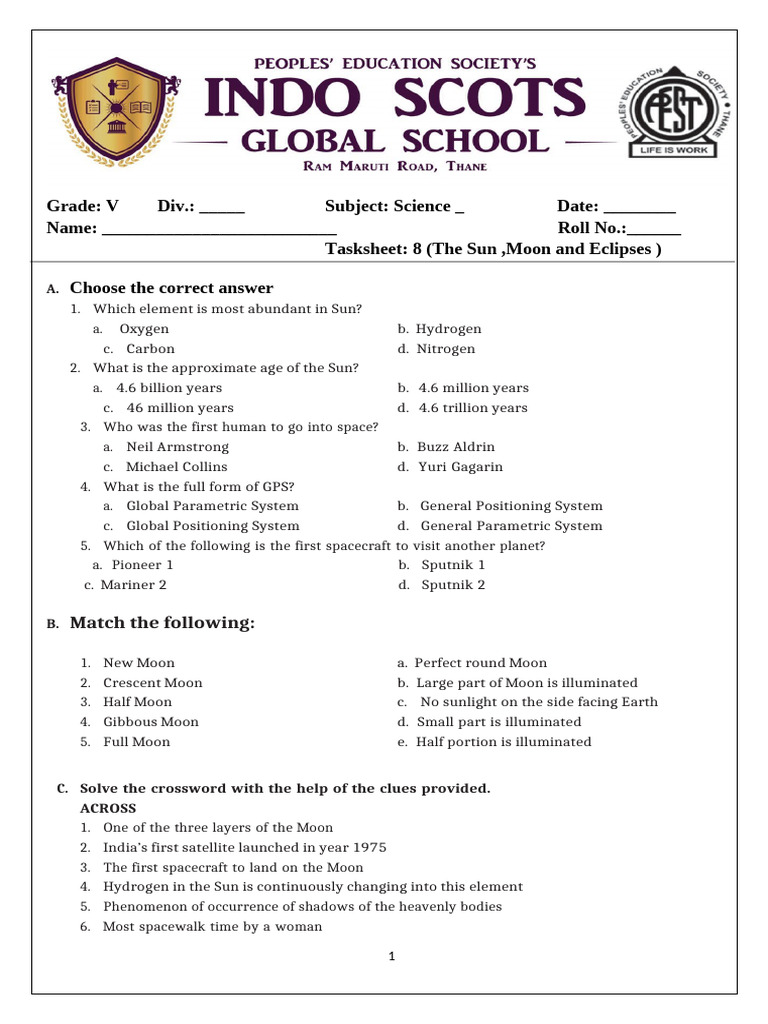 Sun, Moon, and Eclipses Quiz | PDF