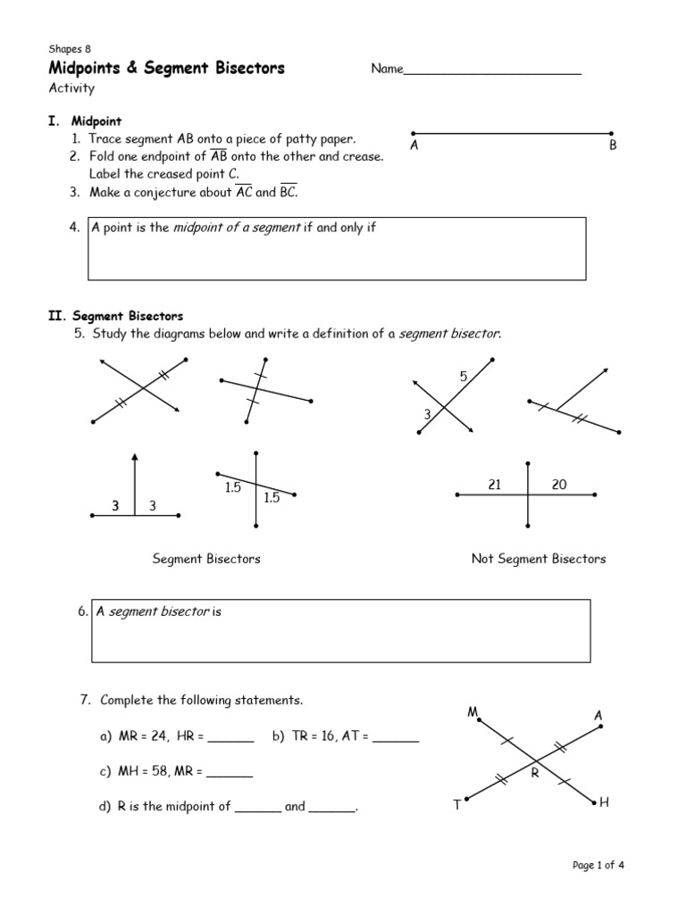 Academic Midpoints Segment Bisectors | PDF | Elementary Geometry ...