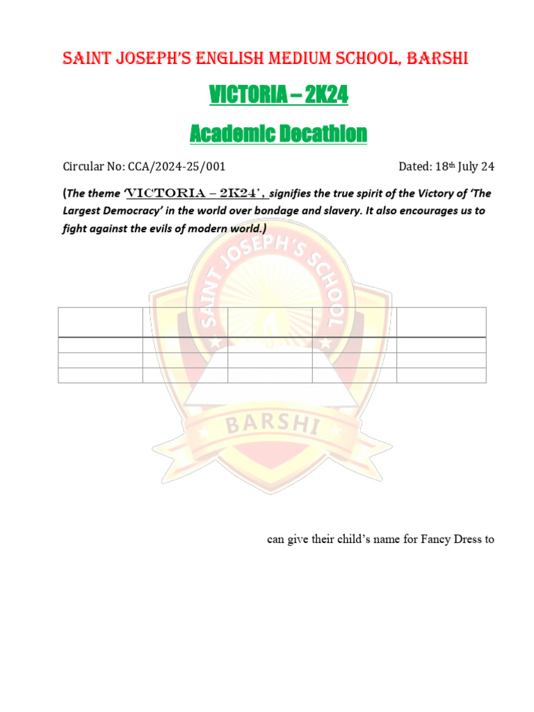 Victoria 2024 Circular For Students | PDF