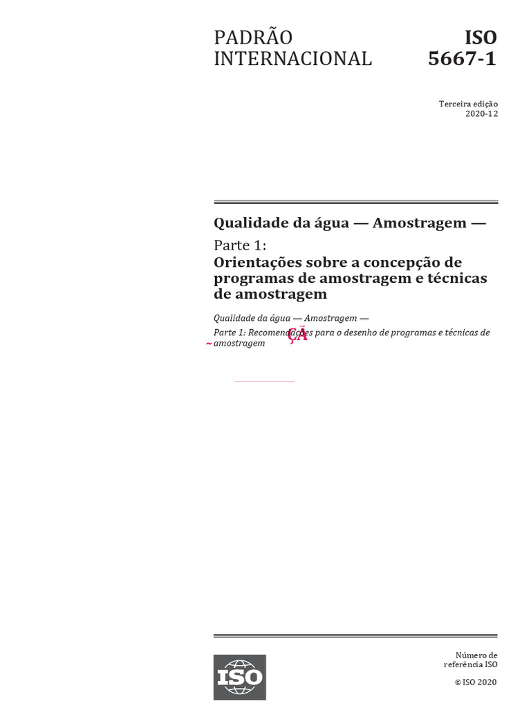 Iso 5667 1 2020 Traudizido | PDF | Água | Águas residuais