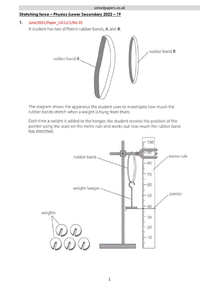 Physics Stretching Force Papers 2022 | PDF