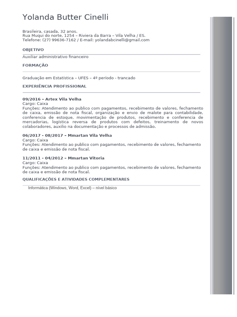 Modelo CV Yolanda | PDF