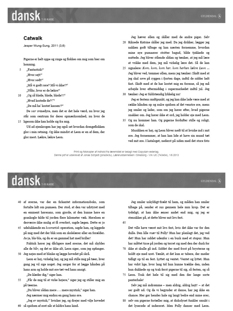 Catwalk Af Jesper Wung-Sung | PDF