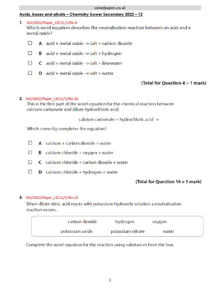 2022-12-Acids-bases-and-alkalis-Edexcel-Chemistry-iSecondary | PDF ...