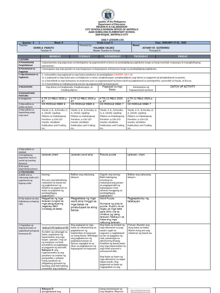 DLL - Esp 6 - Q3 - W8 | PDF