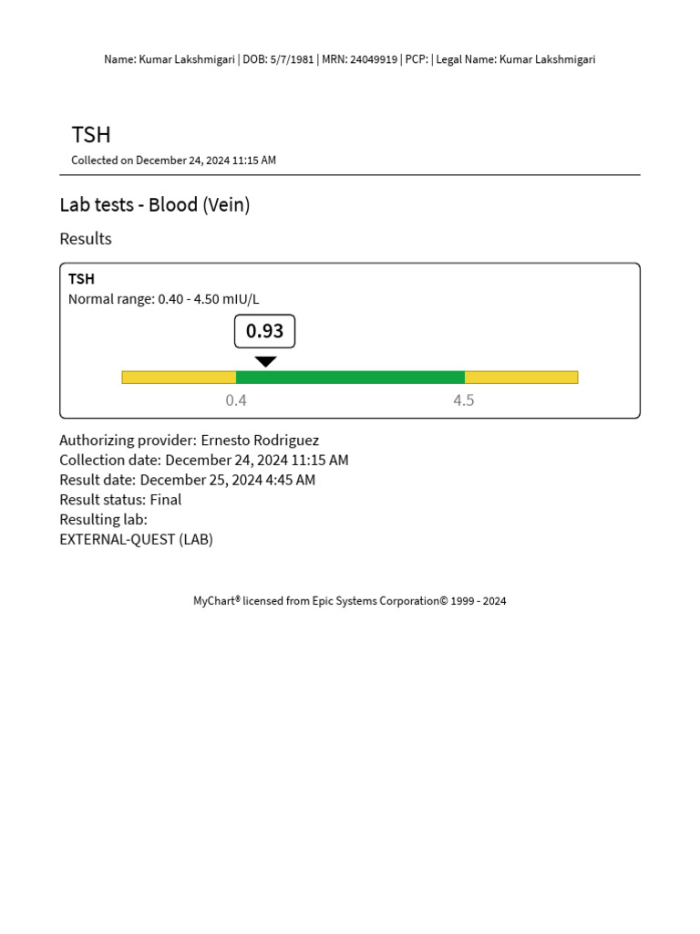 MyUHealthChart - Test Details-7 | PDF