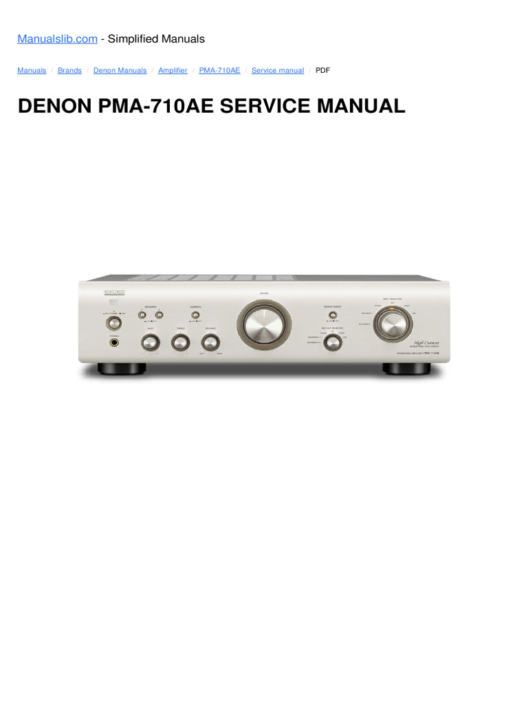 Denon PMA-710AE Service Manual | PDF | Electrical Connector | Resistor