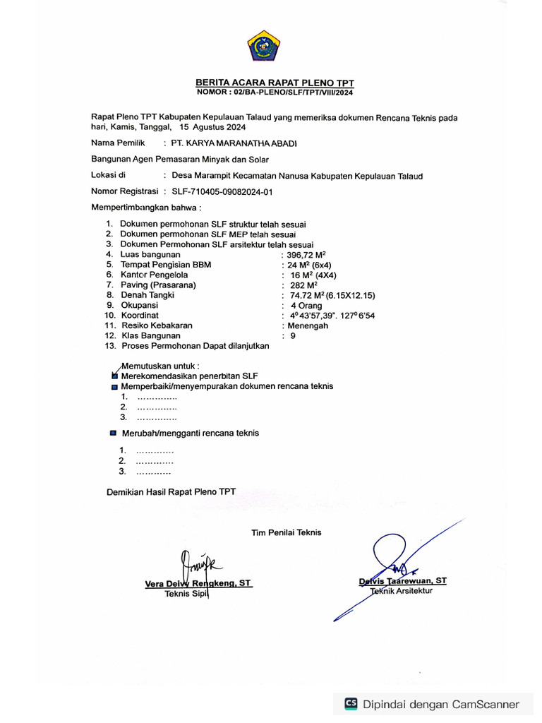 BA Pleno SLF Desa Marampit | PDF