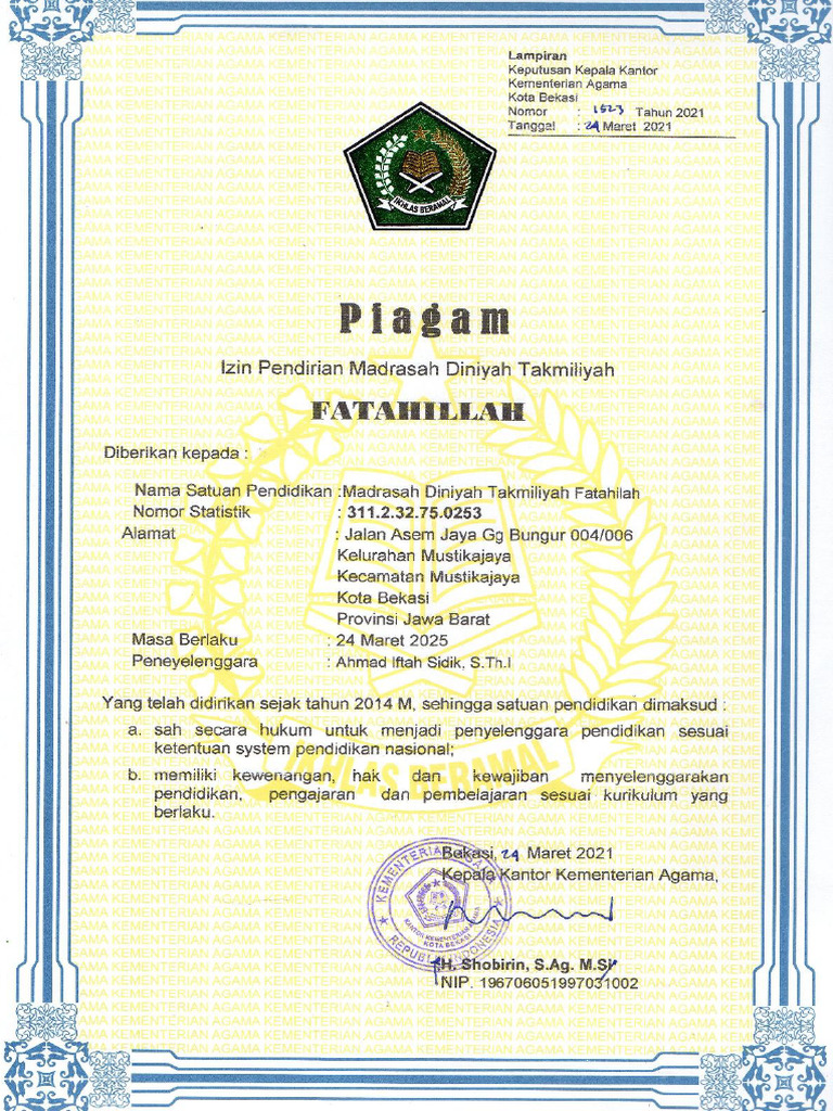 Piagam Madin Fatahillah | PDF
