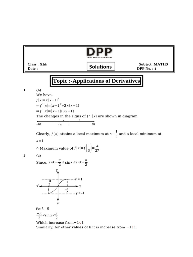 DDP1 SOLUTIONS | PDF | Mathematical Analysis | Mathematical Relations