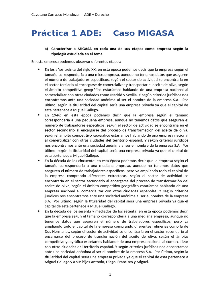 Práctica 1 ADE | PDF | Business | Aceite de oliva