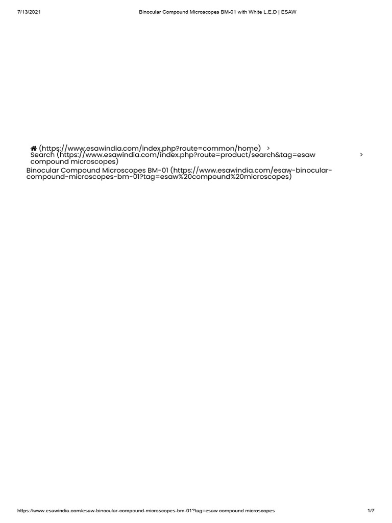 Binocular Compound Microscopes BM-01 With White L.E.D - ESAW | PDF ...