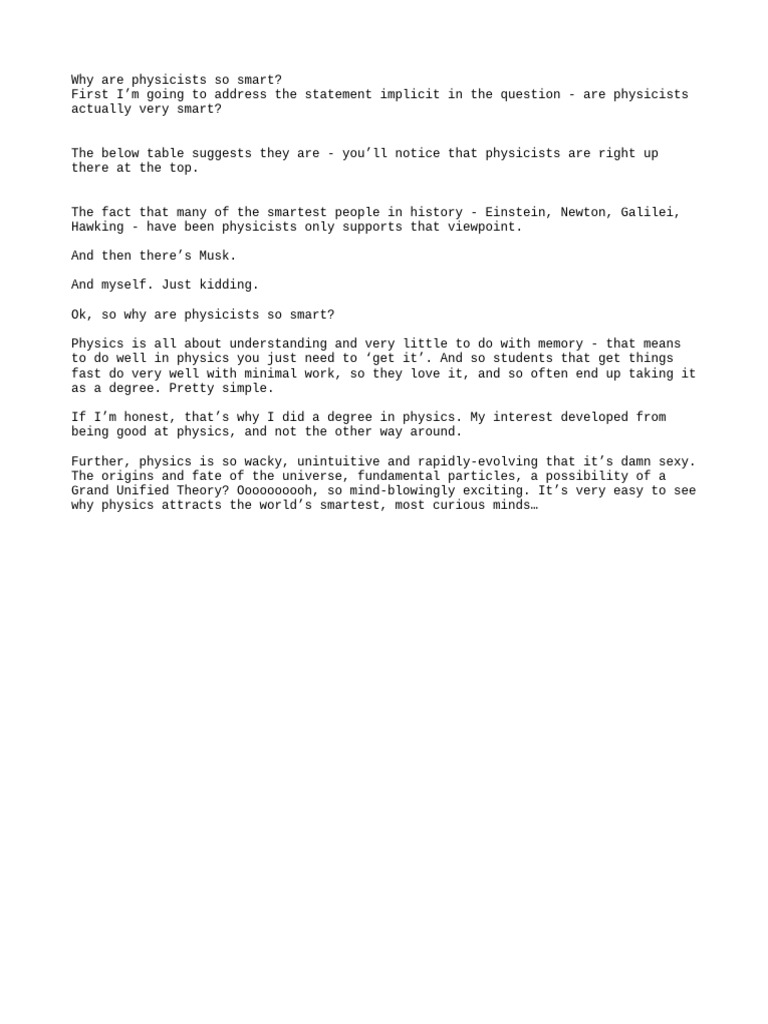 Why Physicists So Smart | PDF