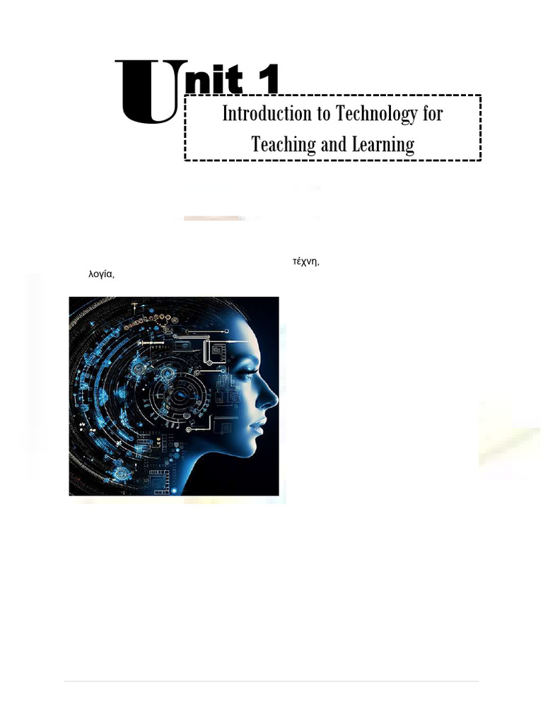 UNIT 1 Introduction To Technology For Teaching and Learning | PDF ...