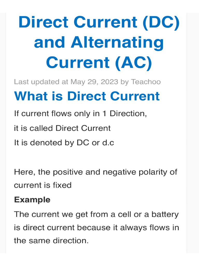 DC Vs AC | PDF