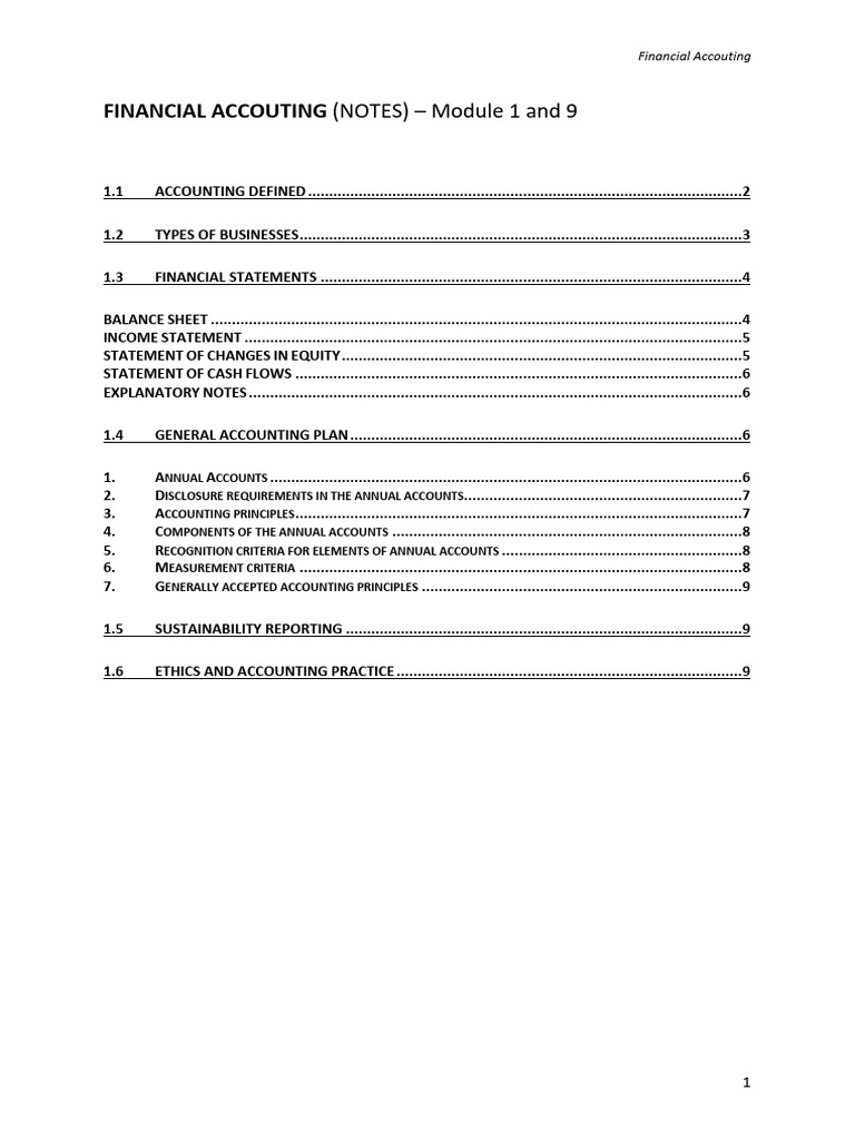 Financial Accounting (Module 1 and 9) | PDF | Financial Accounting | Equity (Finance)
