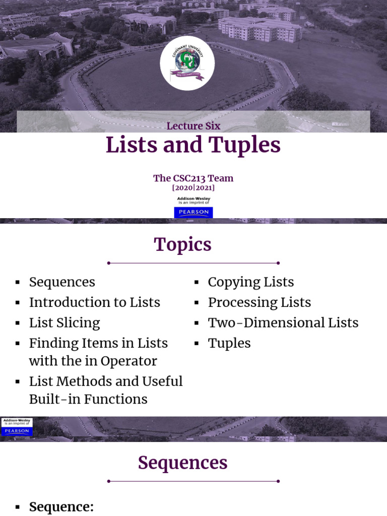 Lecture-6-Lists and Tuples | PDF | Sequence | Computer Programming