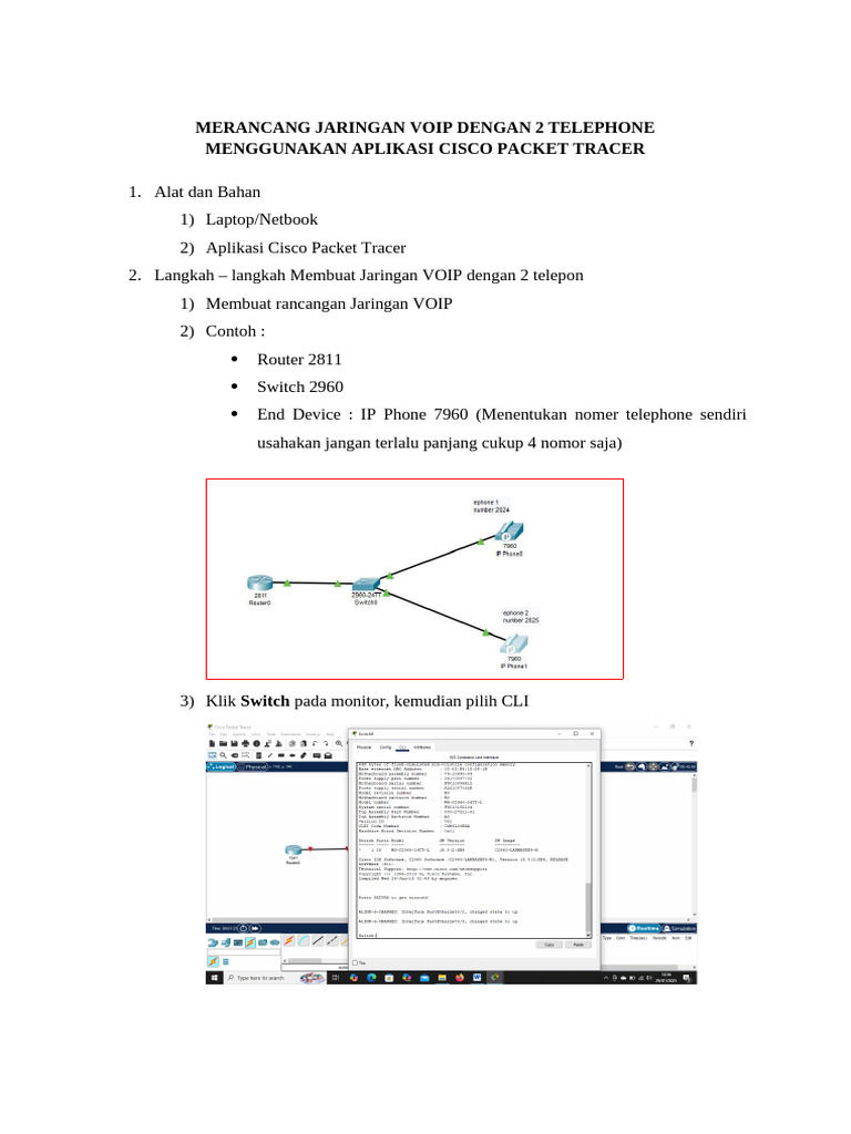 Merancang Jaringan VOIP Dengan CISCO Packet Tracer | PDF