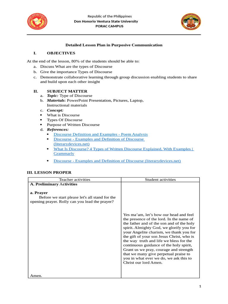 Final Demo Lesson Plan 1b | PDF | Narrative | Human Communication