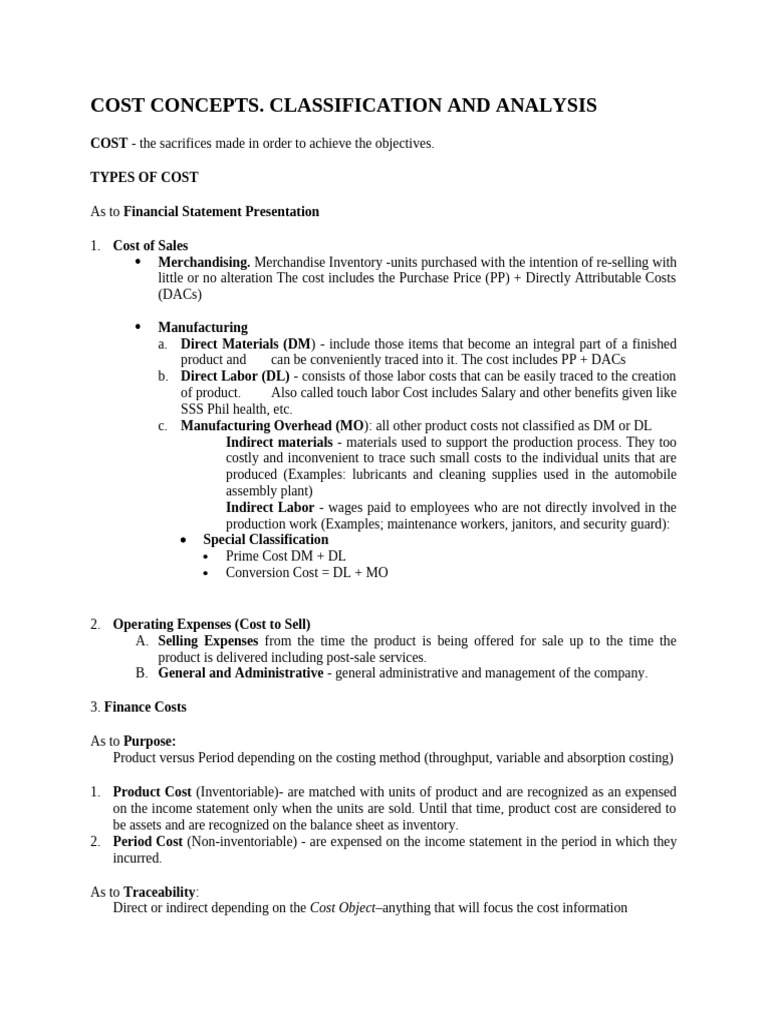 Stratbus Ch2 Cost Concepts Classification and Analysis | PDF