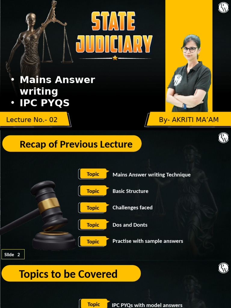 Lec 02 Mains Answer Writing State Judiciary Batch Akriti Ma'Am Ankit | PDF | Mens Rea | Theft