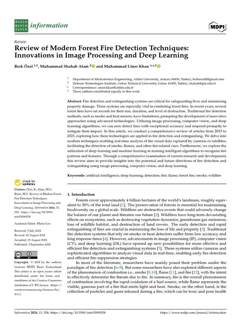 Information 15 00538 | PDF | Systematic Review | Fires