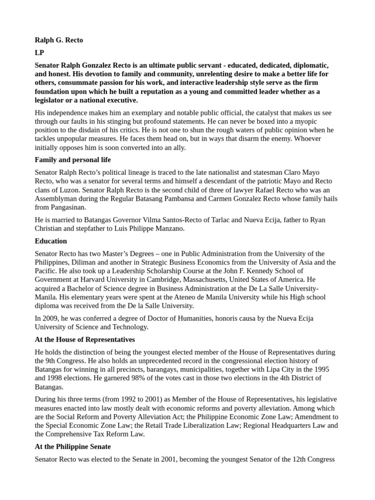 Recto, Ralph | PDF | Economies | Government