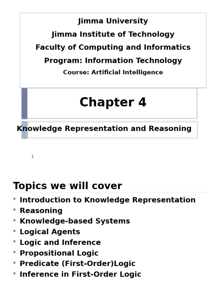 Chapter-04-Knowledge Representation and Reasoning | PDF | Logic | Knowledge Representation And ...