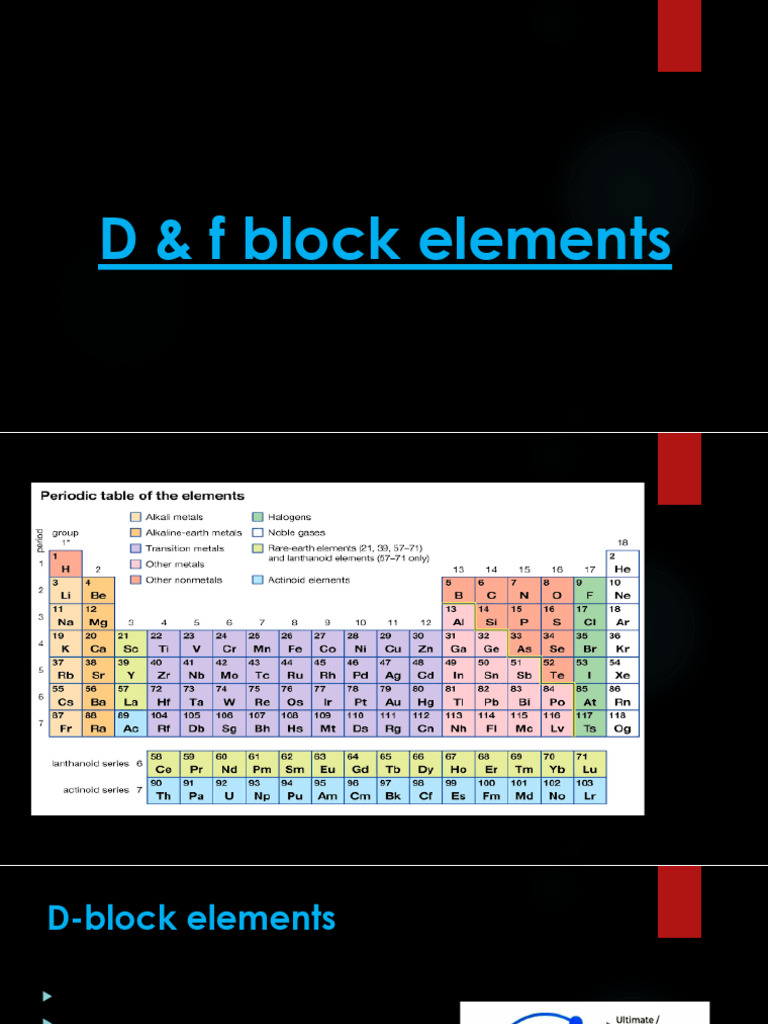 D&F Block Complete (1) | PDF | Lanthanide | Transition Metals