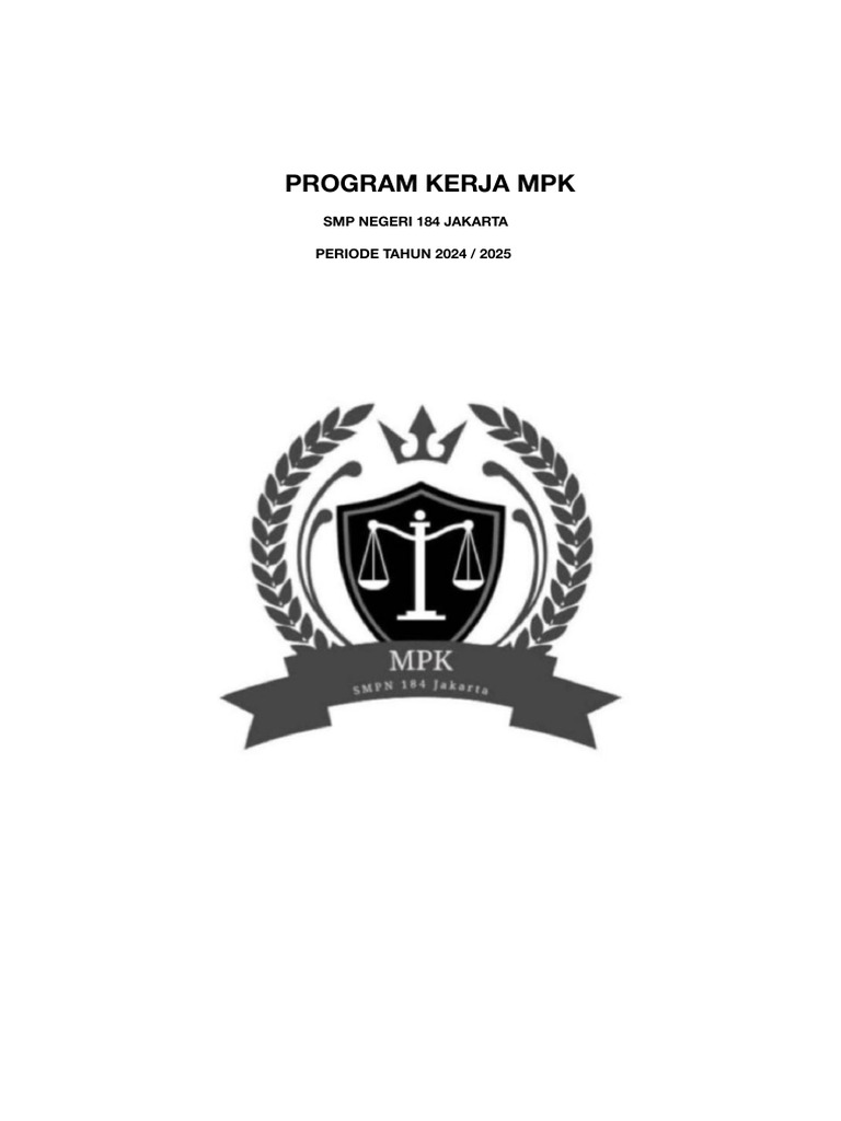 Program Kerja MPK SMPN 184 Jakarta 2024-2025 | PDF