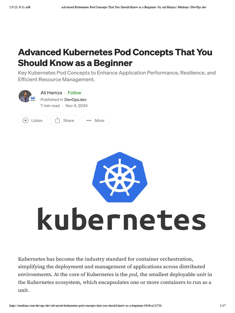 Advanced Kubernetes Pod Concepts That You Should Know As A Beginner ...