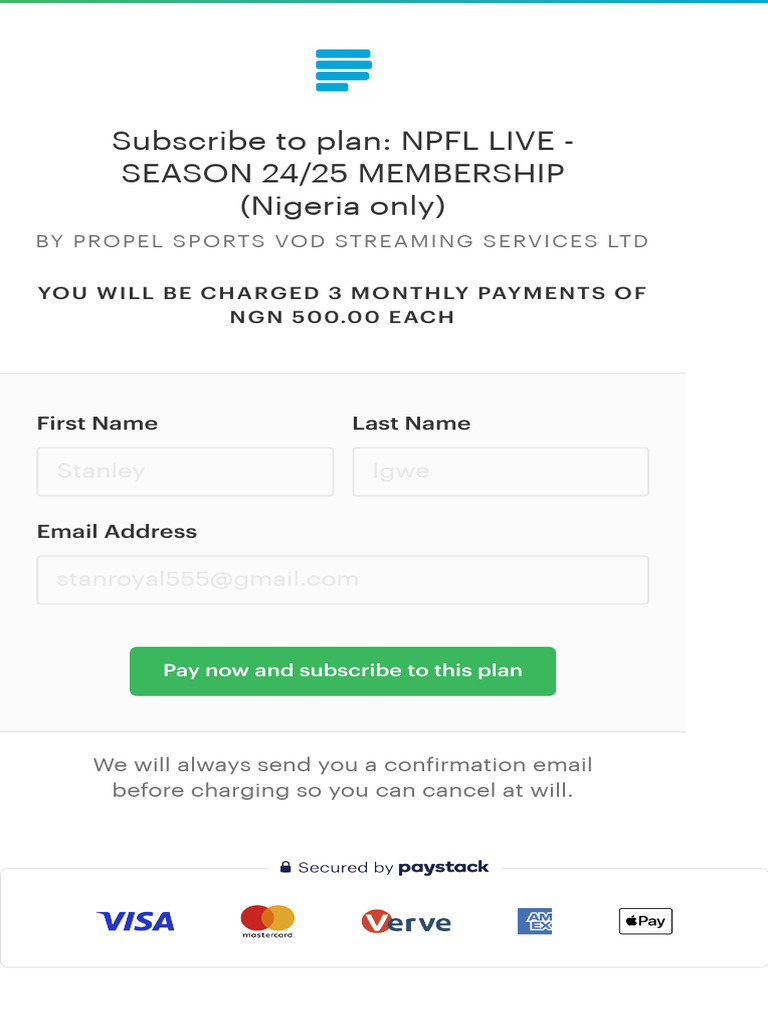 Subscribe to Plan NPFL LIVE - SEASON 2425 MEMBERSHIP (Nigeria Only ...