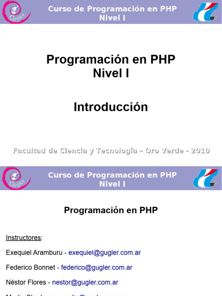 Introduccion_PHP_nivel1 | PDF | Php | Objeto (informática)