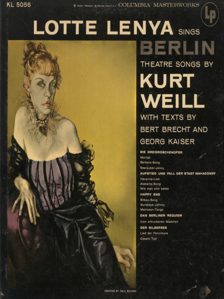 LP Lotte Lenya Sings Berlin Theatre Songs by Lotte Lenya | PDF