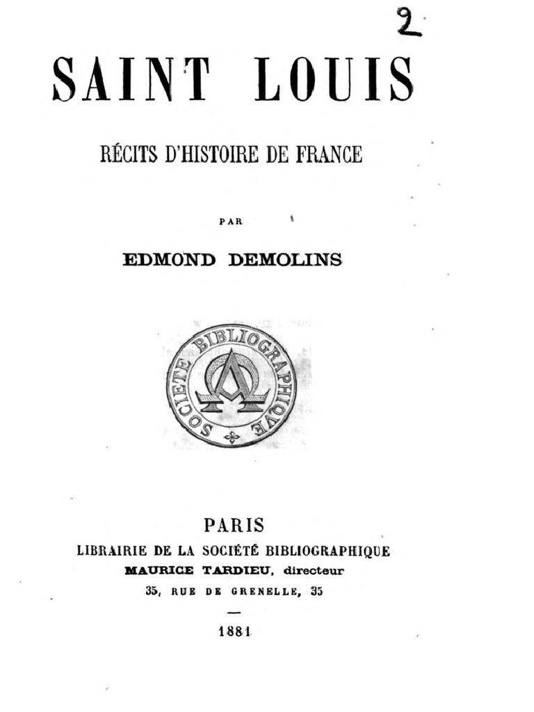 Demolins Edmond - Saint Louis | PDF