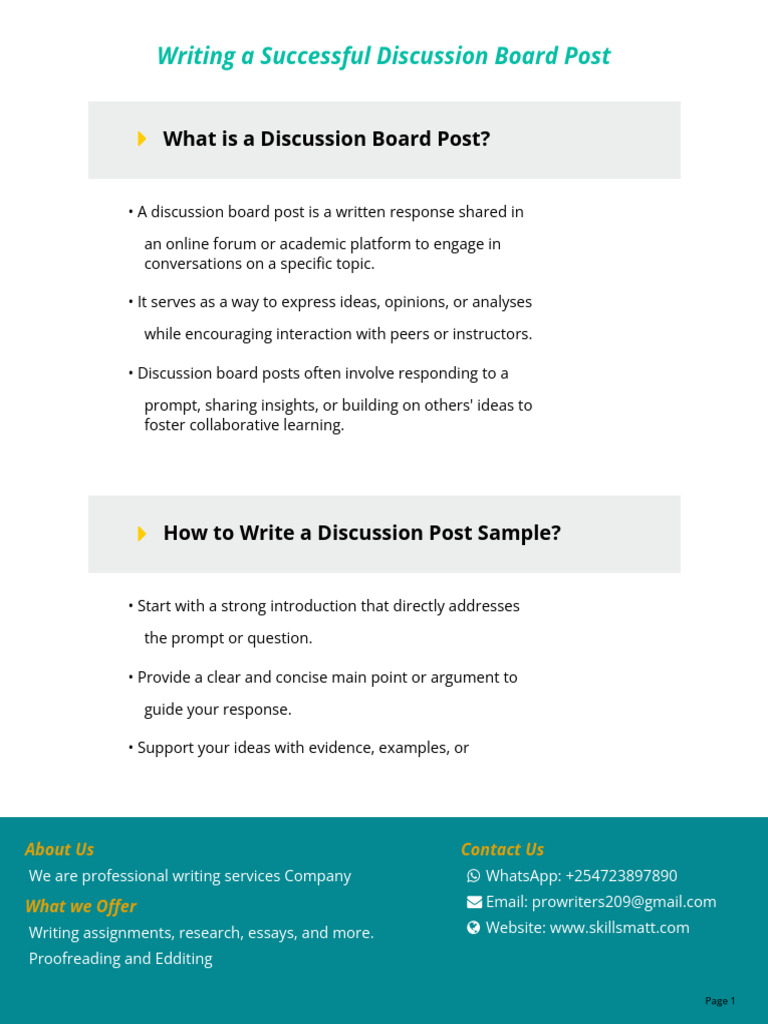 Writing A Successful Discussion Board Post | PDF