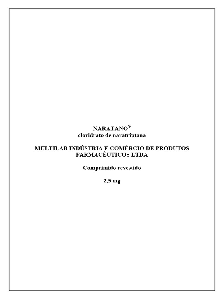 Naratriptana: Indicações e Contraindicações | PDF | Enxaqueca | AVC