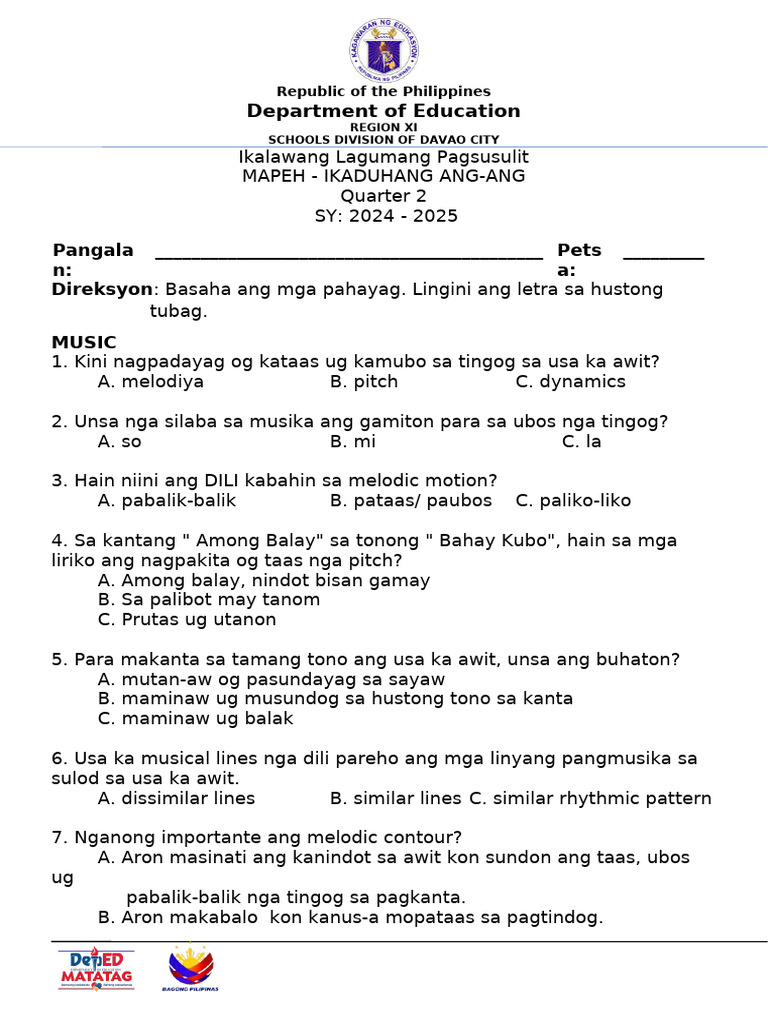 MAPEH 2 Quarter 2 | PDF