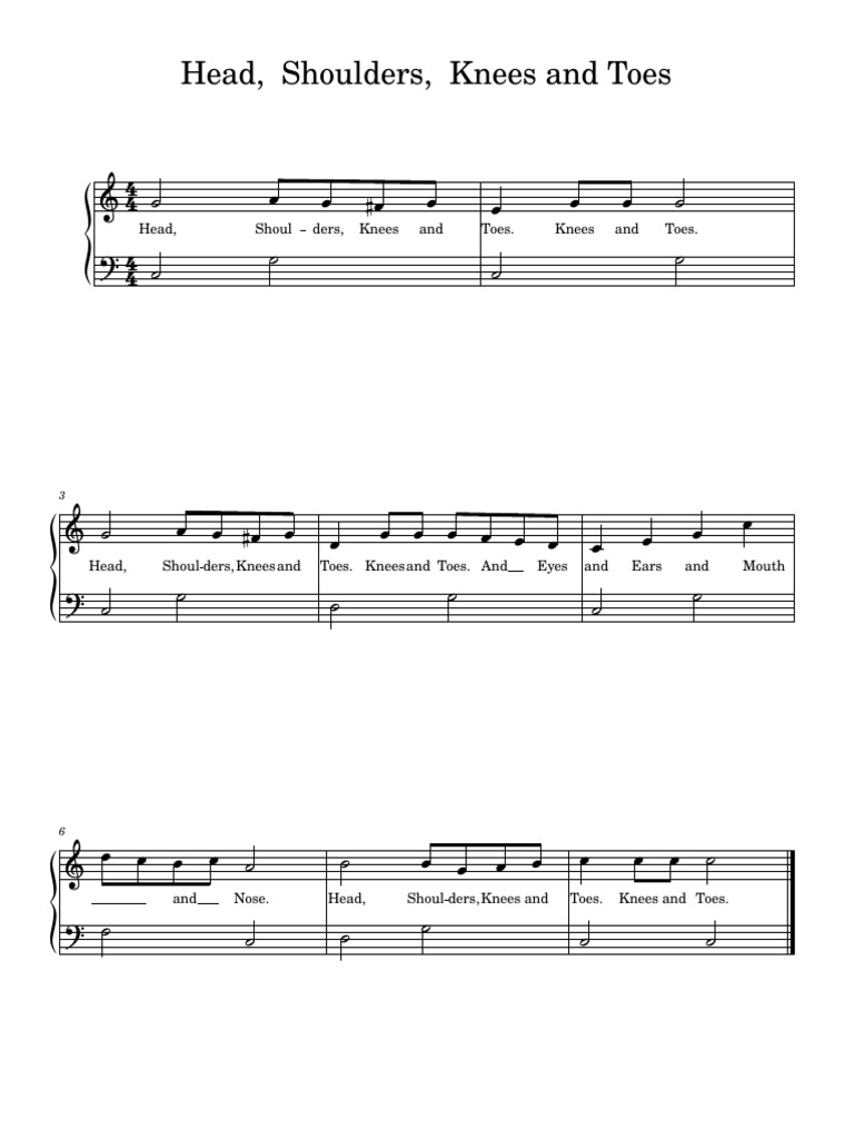 Head, Shoulders, Knees, and Toes Song | PDF