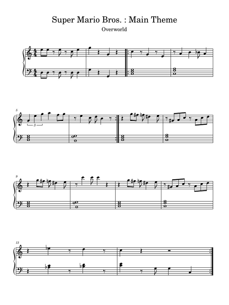 Super Mario Bros. Overworld Theme | PDF
