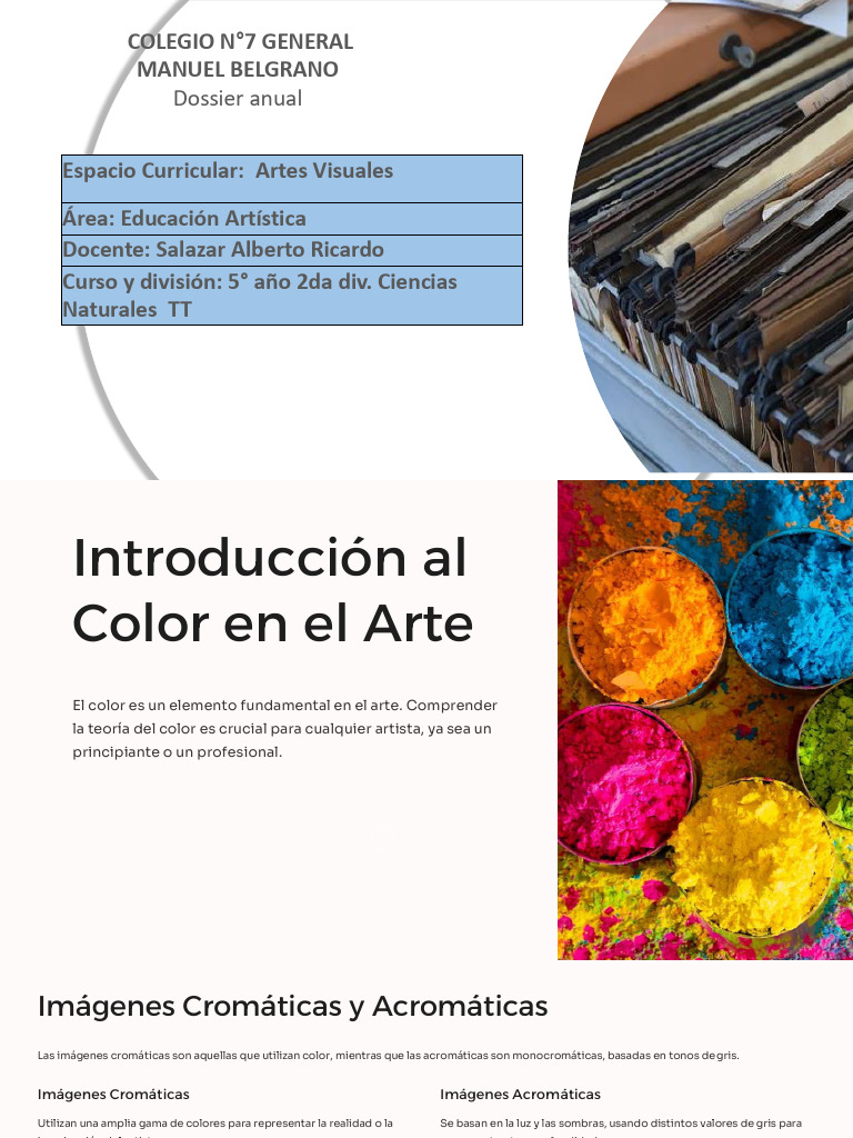 Teoría del Color en Artes Visuales | PDF | Color | Dibujo