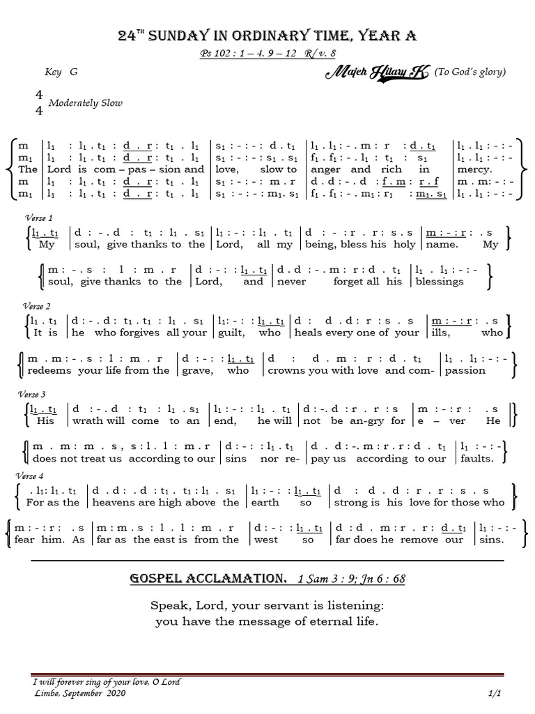 24th Sunday Ordinary Time Year A | PDF | Religious Belief And Doctrine ...