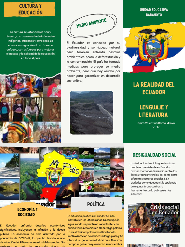 Folleto Medio Ambiente Moderno Verde | PDF | Ecuador | Desigualdad ...