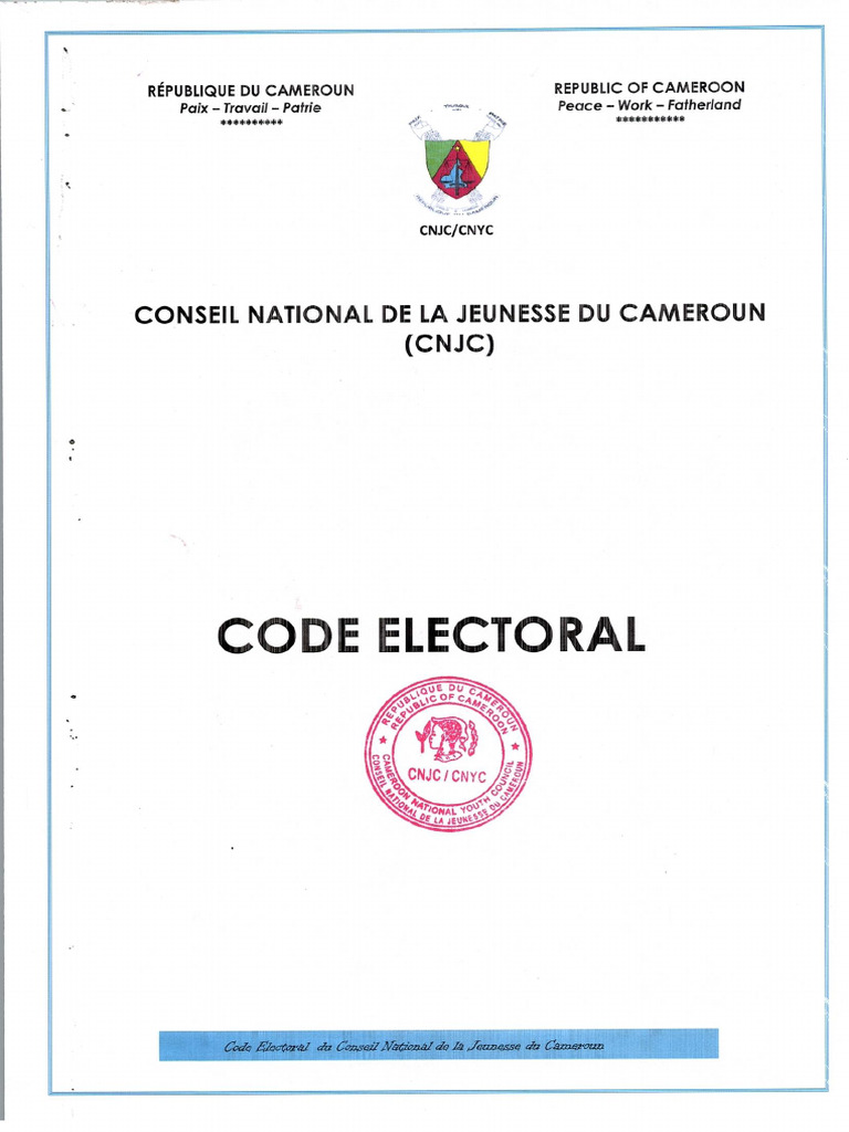 Code Electoral CNJC | PDF