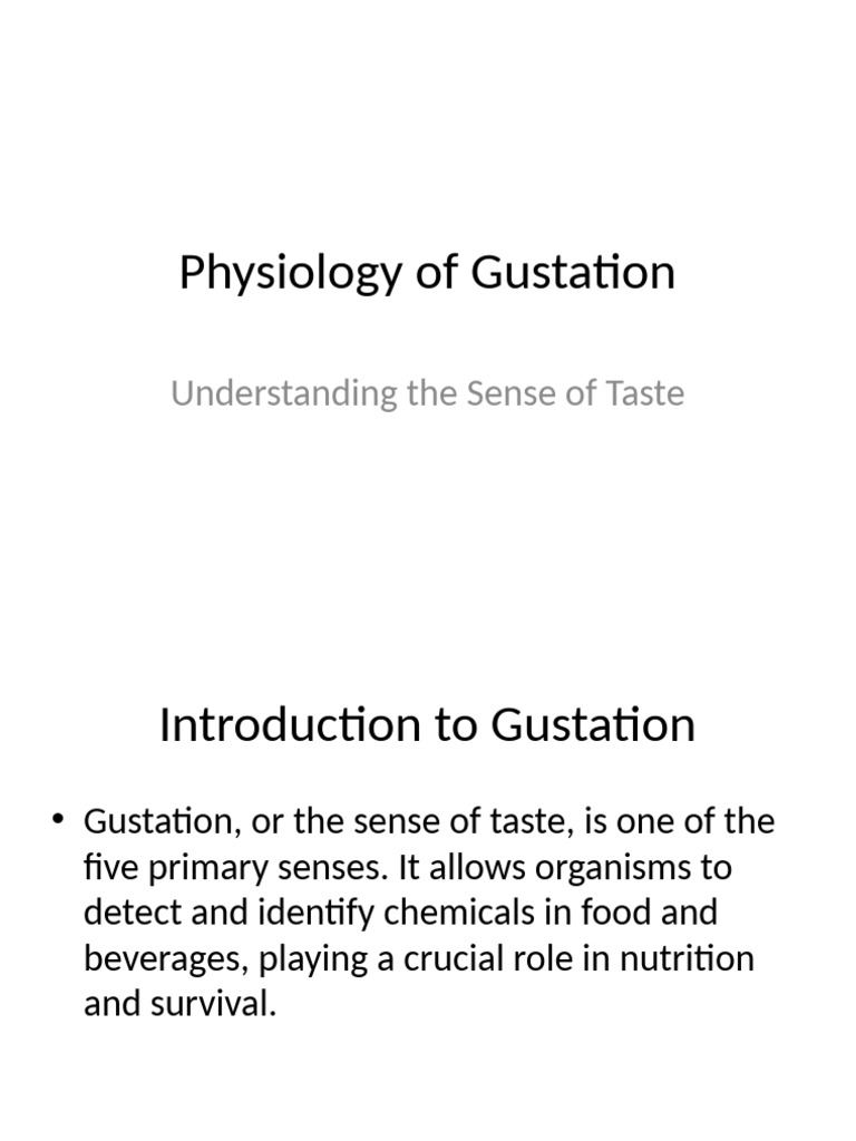 Physiology of Gustation | PDF