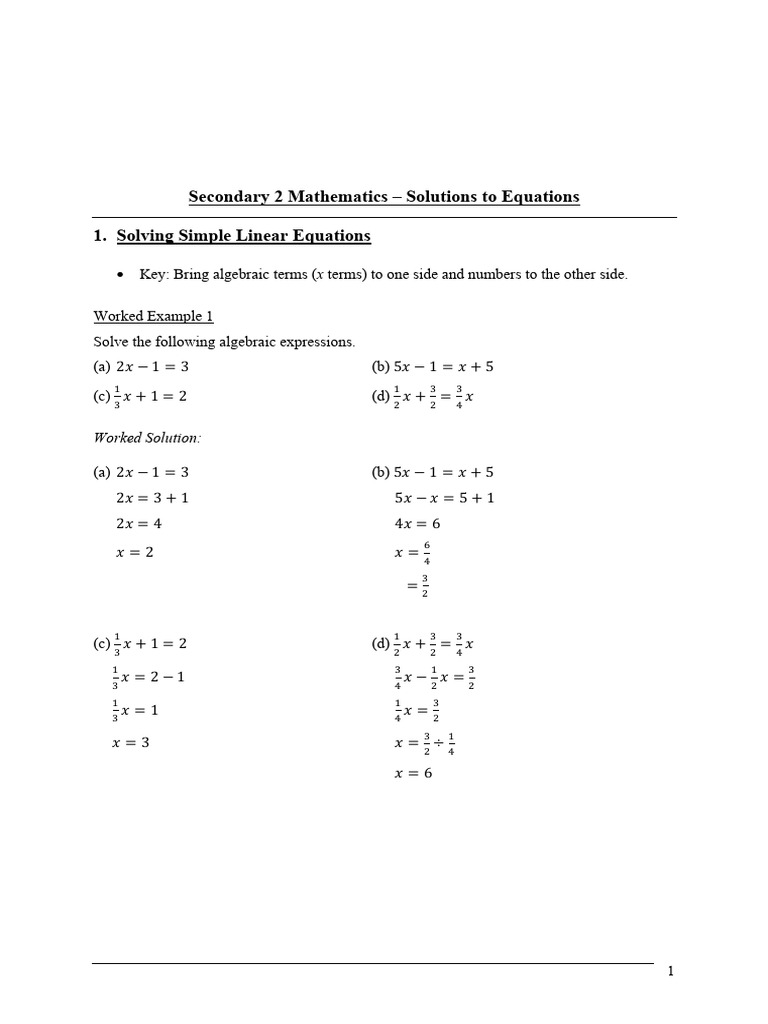 3 Linear Equations (Express) | PDF | Equations | Length