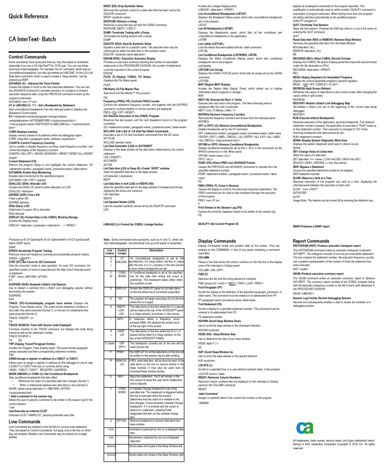 1 Intb Quick Reference Guide Enu | PDF | Software Development | Computer Science