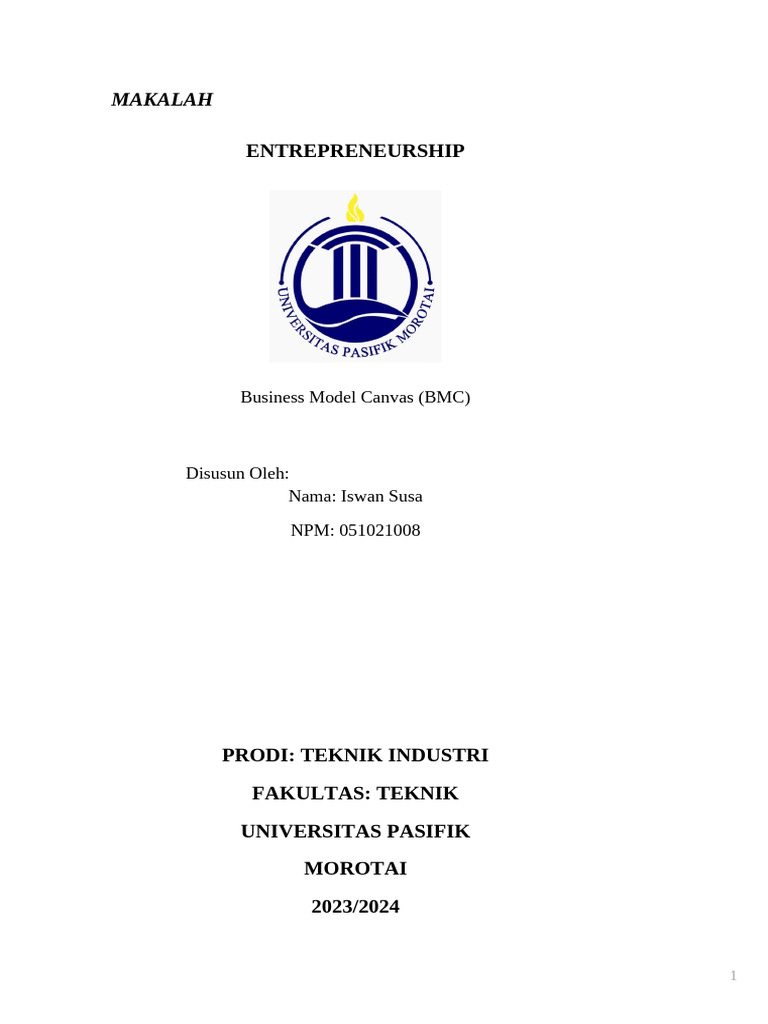 Elemen Kunci Business Model Canvas | PDF
